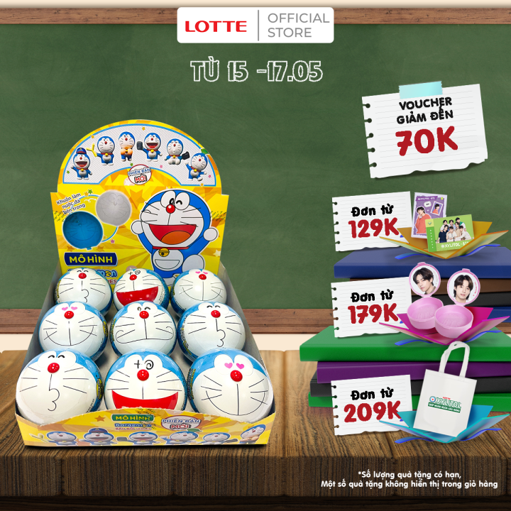 (Ra mắt 6 mẫu mới) Lotte Doraemon - Kẹo gum hương cam (giao mẫu ngẫu ...