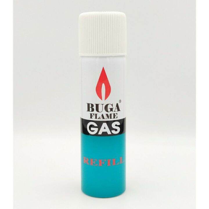 แก๊สเต็มไฟแช็ค บูก้าแก๊ส กระป๋องเล็ก ขนาด 50 กรัม BUGA GAS 75 ml ...
