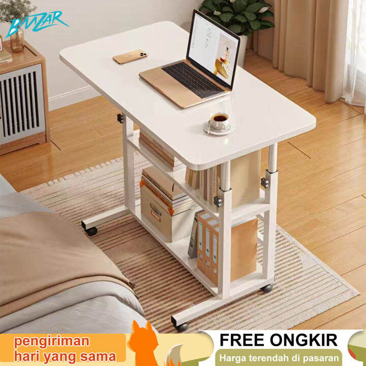BM Meja Laptop Lipat Adjustable dengan Roda Meja Belajar Portable Meja ...