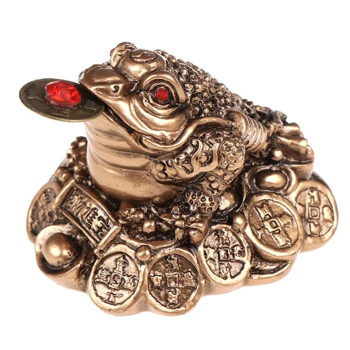 FUYU 1pc Chinese Fortune Frog Feng Shui Lucky Money Toad Home Office ...