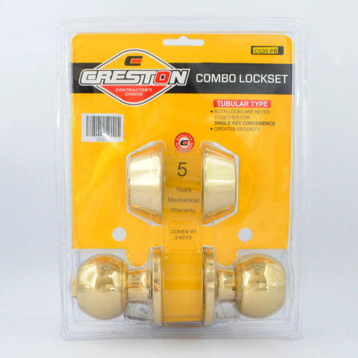 CRESTON COMBO LOCKSET - C535 PB | Lazada PH