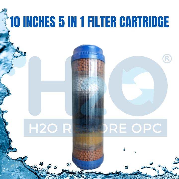 Water Filter 5 In 1 Filter Cartridge Pre-Filter Alkaline Replacement ...