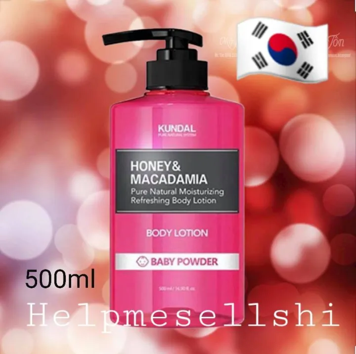 👍🇰🇷[KUNDAL] โลชั่นทายกกระชับผิว ต่อต้านริ้วรอย กลิ่นแป้งเด็ก 허니 마카다미아 바디 로션 베이비 파우더 Honey ...