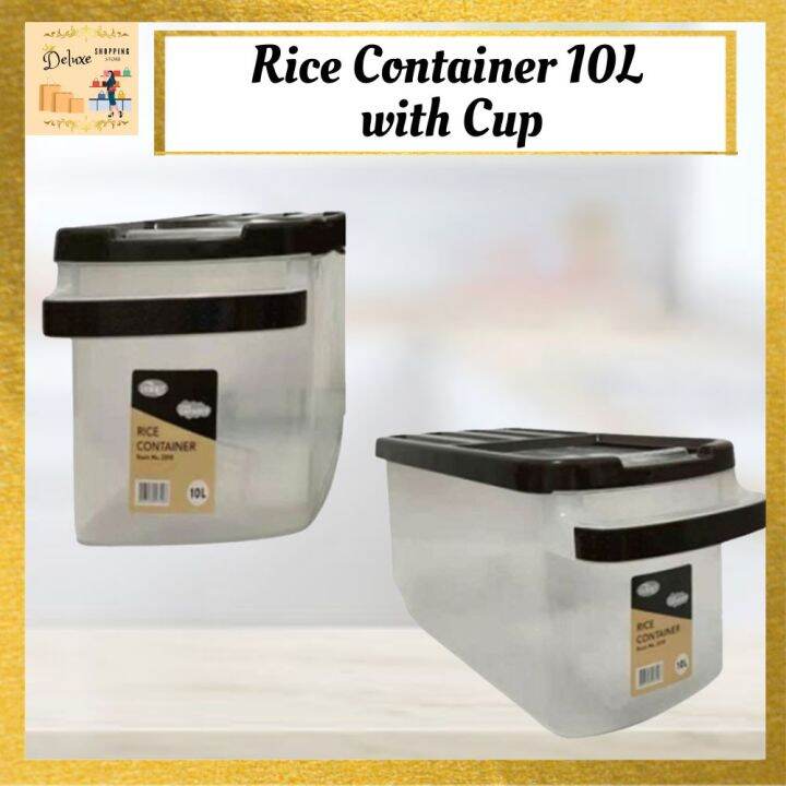 Rice Container 10L with Cup/ Plastic Rice Container/ Rice Grains ...