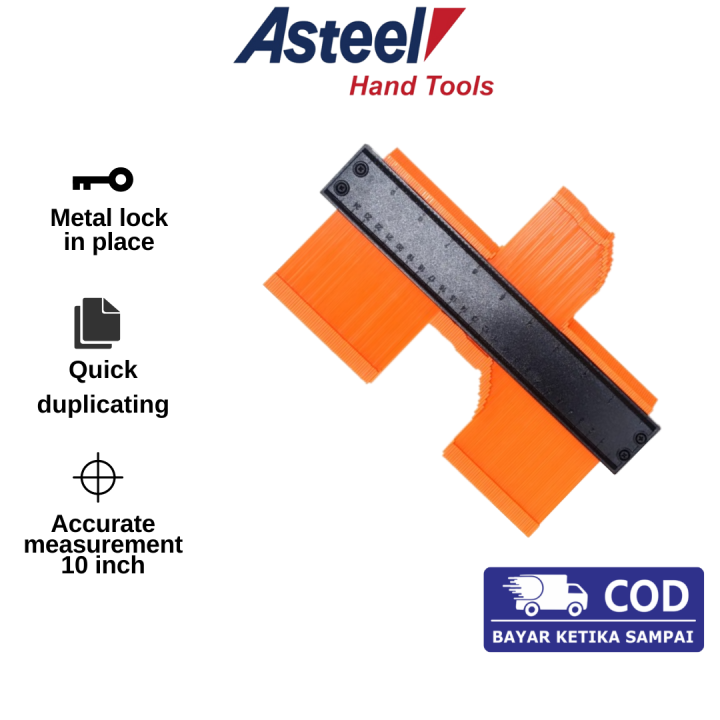ASTEEL 10 Inch Pengukur Kotur Duplikat Sudut Melengkung Contour Copy ...