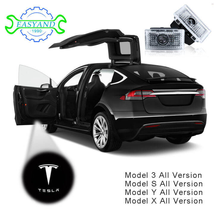 EASYAND 2 pieces LED Door Logo Projector Light for Tesla Model S Model ...