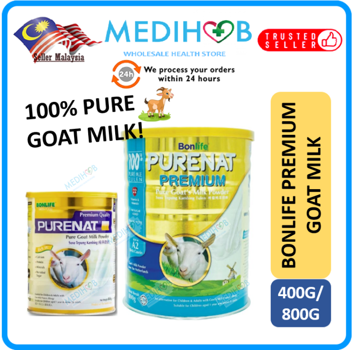 [100% PURE] Bonlife Purenat Premium Pure Goat Milk Powder (400g/800g) | Lazada