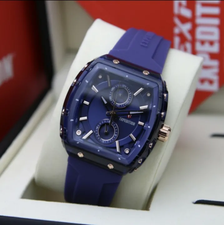 Expedition Original E6814 Jam Tangan Wanita Rubber Biru | Lazada Indonesia