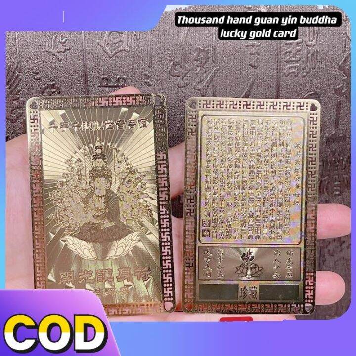 【🥇2023】 (wikacharms) thousand hand guan yin buddha lucky gold card | Lazada PH