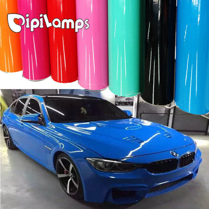 30*152cm Car Stickers Glossy Vinyl Film Gloss Glossy Car Wrap Foil ...