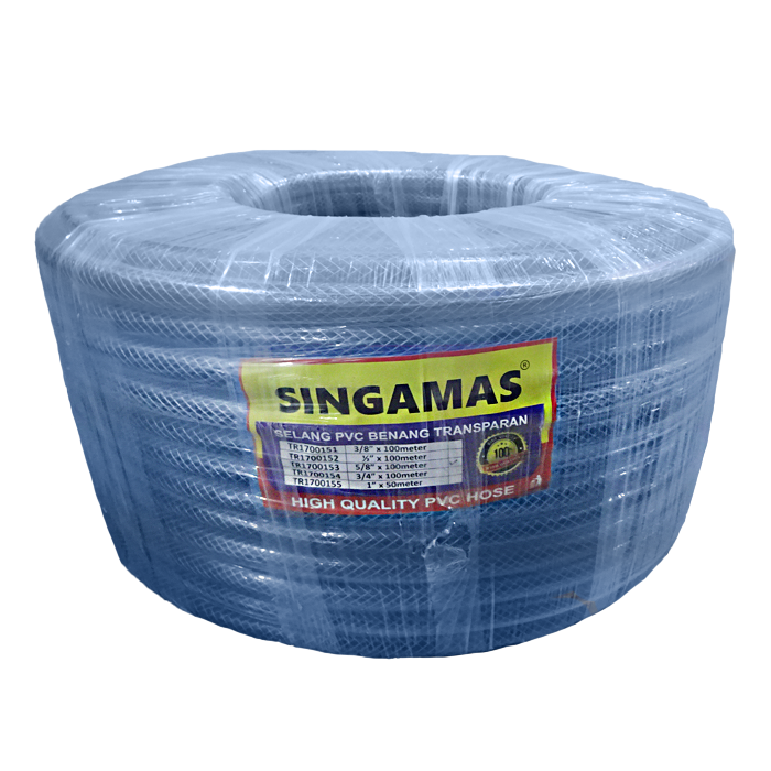 SINGAMAS Selang Air PVC Benang Transparan 5/8 Inch x 100 Meter | Lazada ...