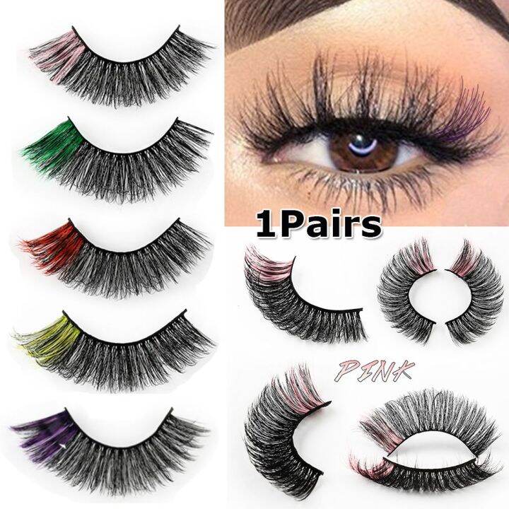 MOKOU ขนตาปลอม1คู่ขนตาขนฟูแบบขนตาที่มีสีสันยาวเป็นธรรมชาติ Peralatan Rias 3D | Lazada.co.th