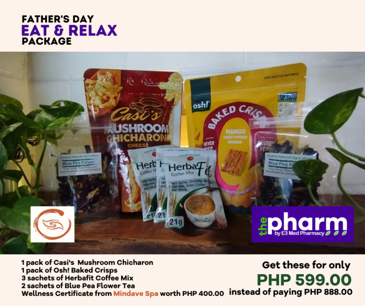 EAT & RELAX Package: Mushroom Chicharon, Osh! Baked Crips, Herbafit ...