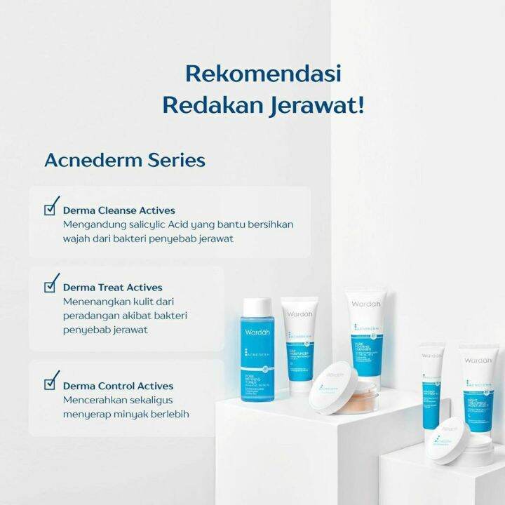 Wardah Acnederm Series Cleanser Toner Day Night Cream Acne Pore ...