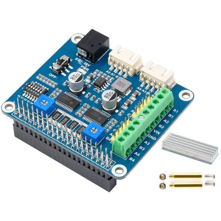 Waveshare Stepper Motor HAT (B) for Raspberry Pi/Jetson Nano, Onboard 2-CH HR8825 Motor Driver ...