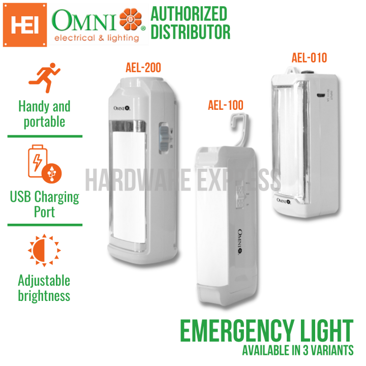 Omni LED Rechargeable Emergency Light AEL-010 / AEL-100 / AEL-200 | Lazada PH