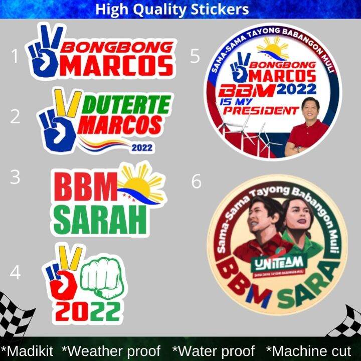 BBM Election Sticker / Bongbong Marcos Sticker / BBM SARA Sticker -high ...