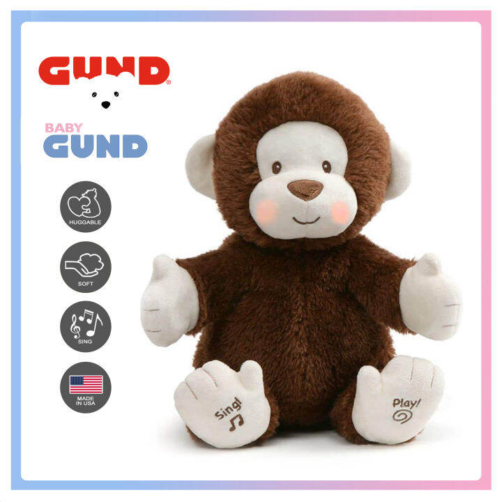Gund Animated Clappy Monkey Singing and clapping plush Stuffed Animal ...