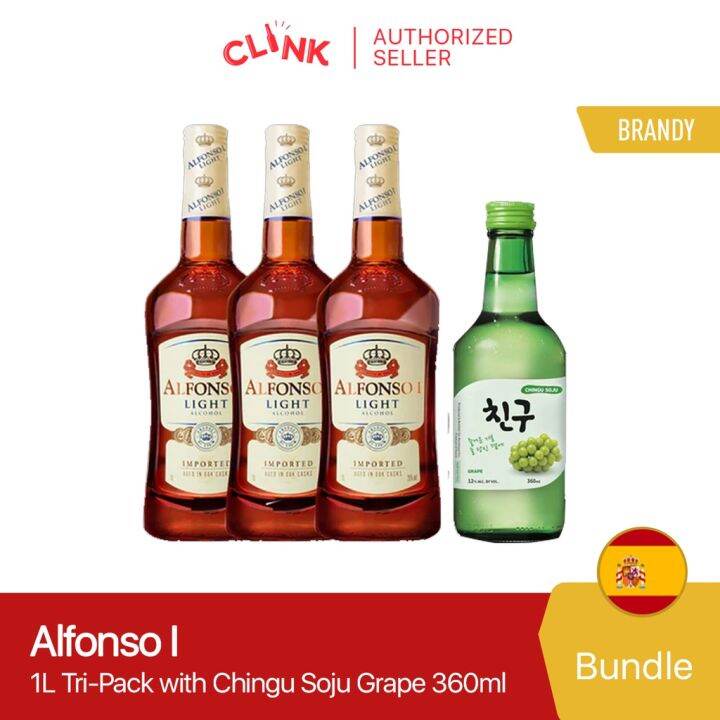 ♪Alfonso Light 1L 3 Bottles with Chingu Soju Grape 360ml Bundle | Lazada PH