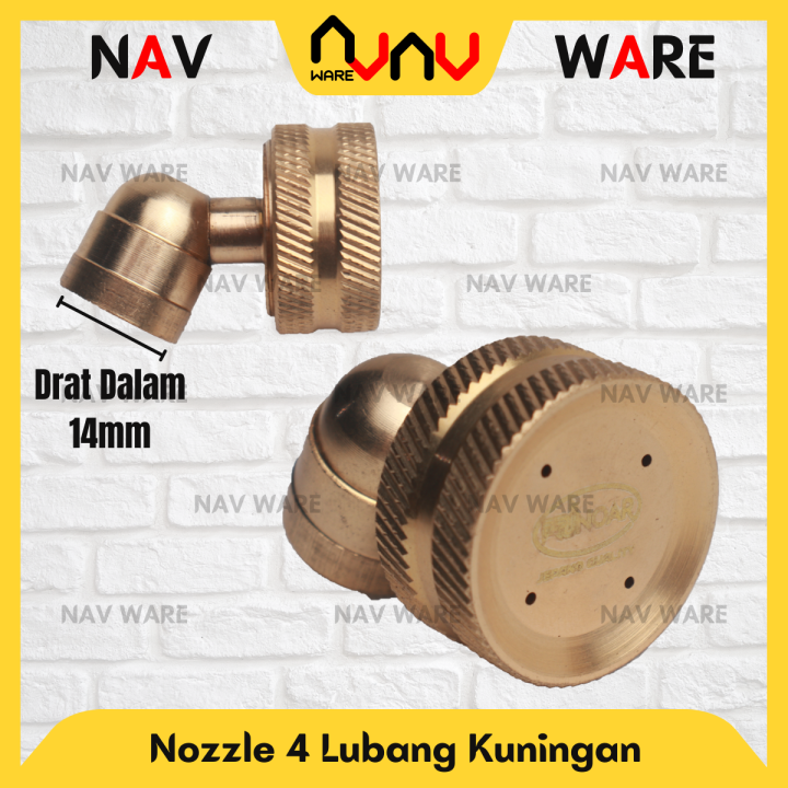 Nozzle Sprayer Elektrik Bulat 4 Mata Lubang Bengkok Kuningan / Nozel ...