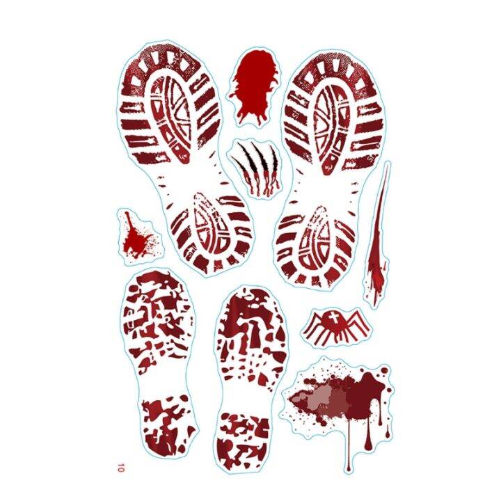 Bat House HOWAF 80+pcs Halloween Creepy Bloody Hands Window Stickers ...