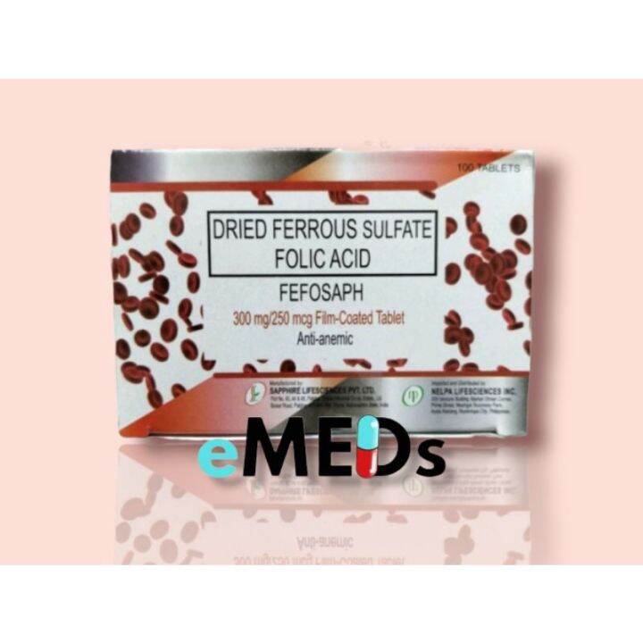 FEFOSAPH DRIED FERROUS SULFATE + FOLIC ACID 100Tabletbox | Lazada PH