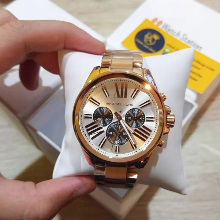 Authentic Michael Kors Wren Chronograph Silver Dial Rose Gold-tone ...