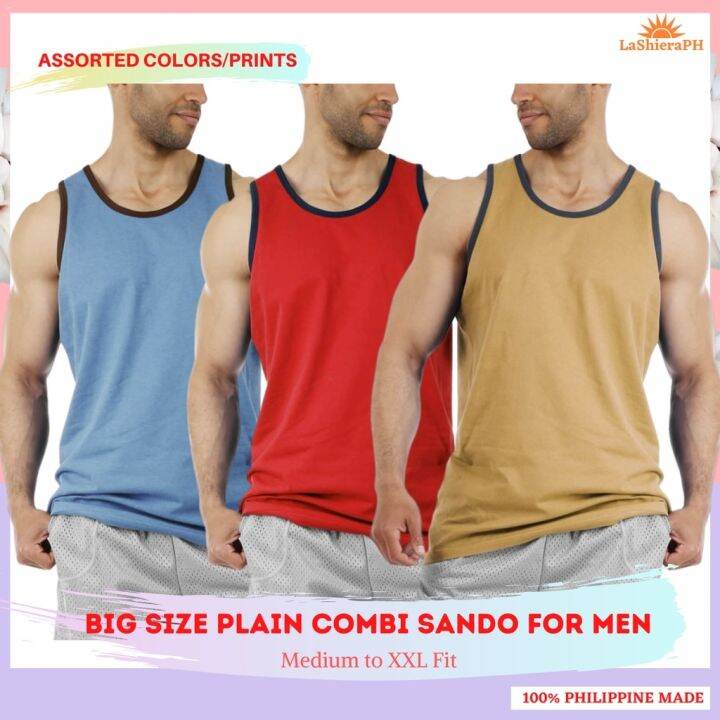 BIG SIZE Plain Combi Sando for Men [Medium to XXL] - Agassi | Lazada PH