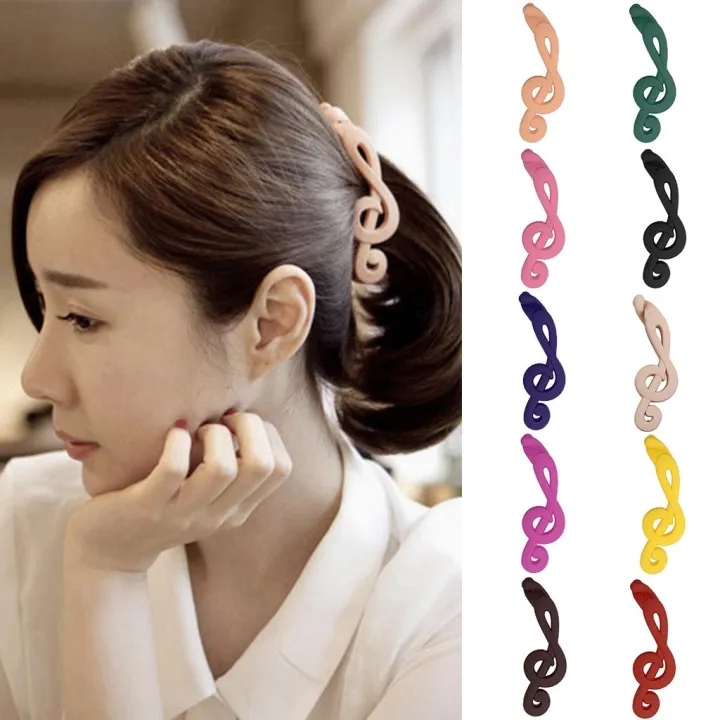 LazaraLife Women Acrylic Musical Notes Banana Clip Hair Ponytail Holder ...