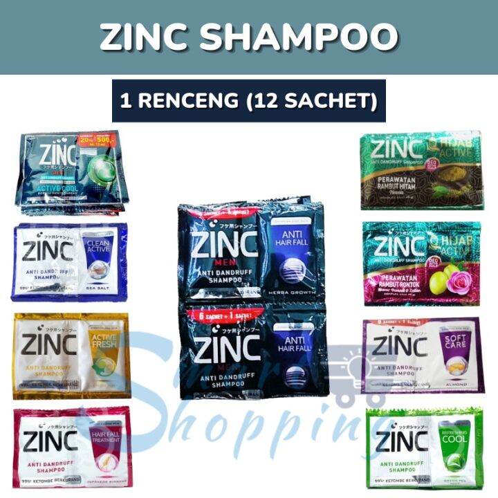 ZINC SHAMPOO 1 RENCENG (12 SACHET) / SHAMPOO / ZINC SHAMPOO | Lazada ...