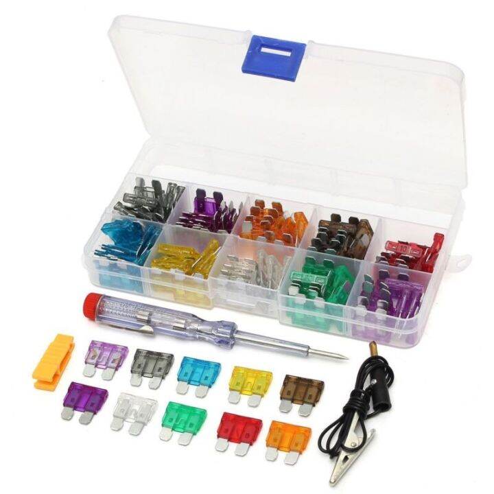 Car Mini Standard Blade Fuses Assortment Kit Set Test Pen Clip Puller ...