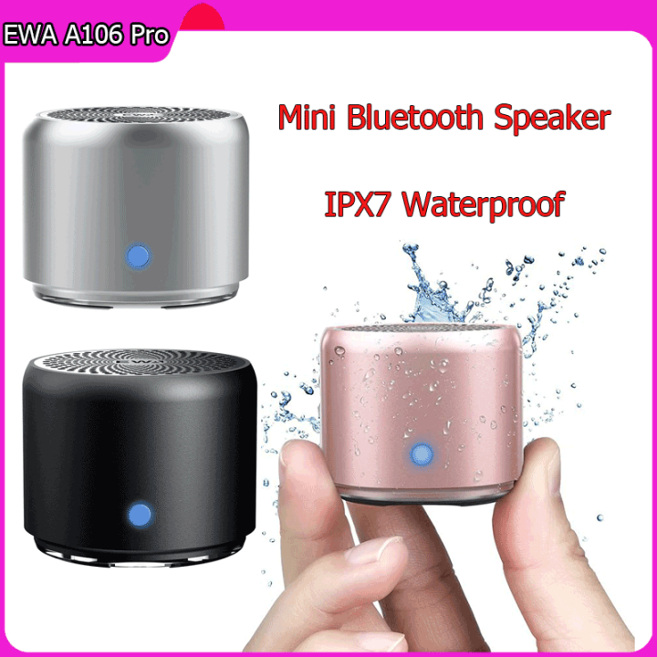 EWA A106 Pro Mini Bluetooth Speaker with Custom Bass Radiator IPX7 Waterproof Super Portable ...