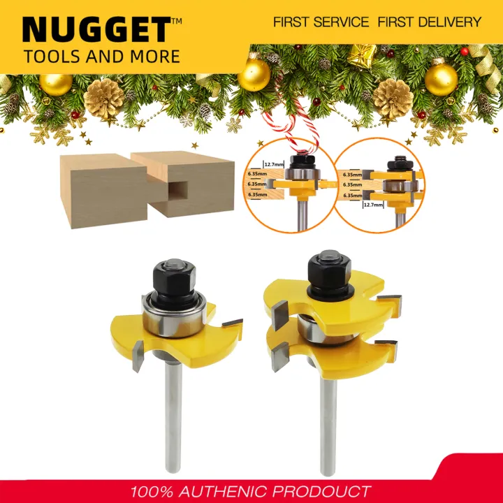 2pcs Tongue & Groove Set Router Bit Set 1/4 inch for woodworking tool ...