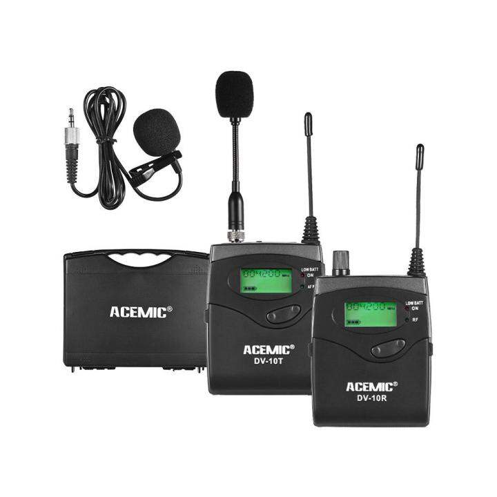 ACEMIC DV-10 UHF Wireless Transmitter Receiver Microphone Lavalier ...