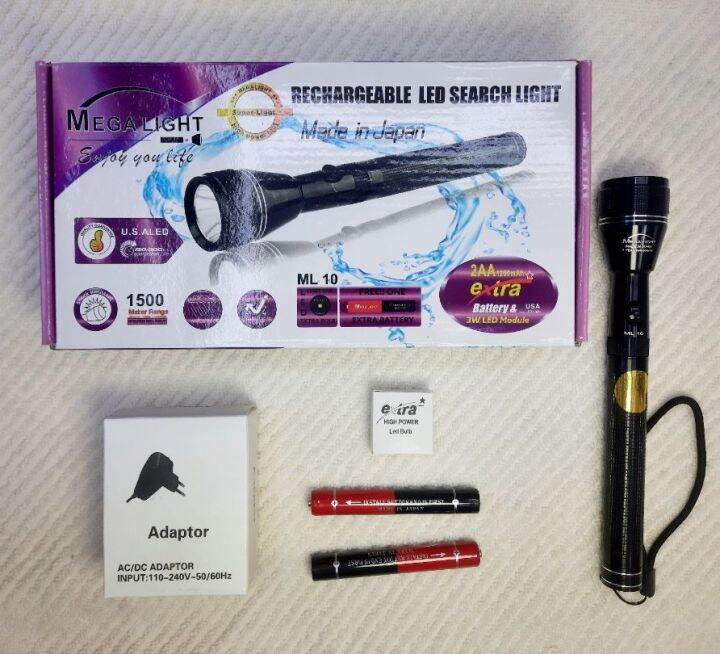 Mega light Japan LED Torchlight Rechargeable 3Watt LED Search Light ...