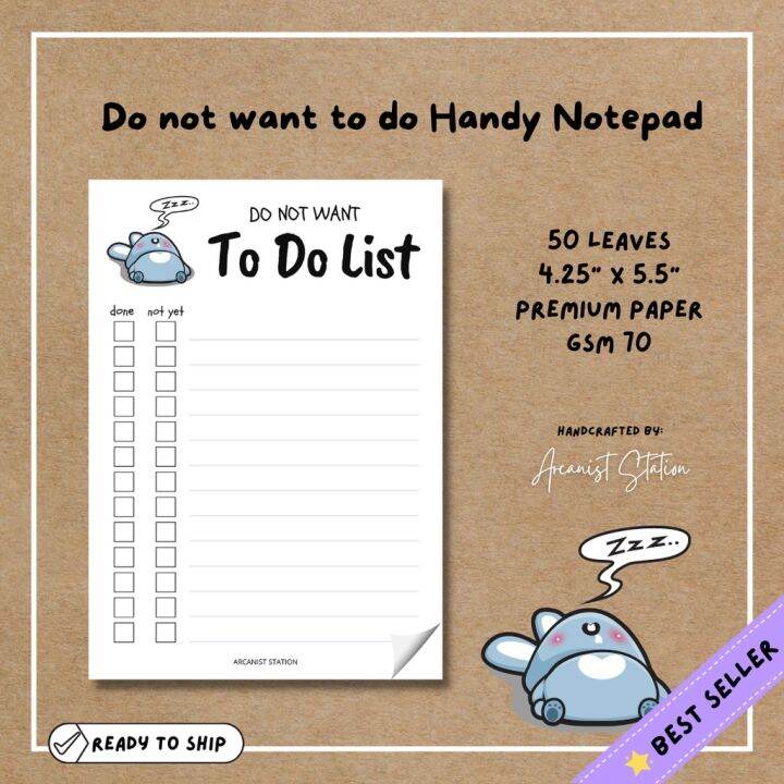 Do Not Want To Do List - Witty Notepad Planner | Lazada PH