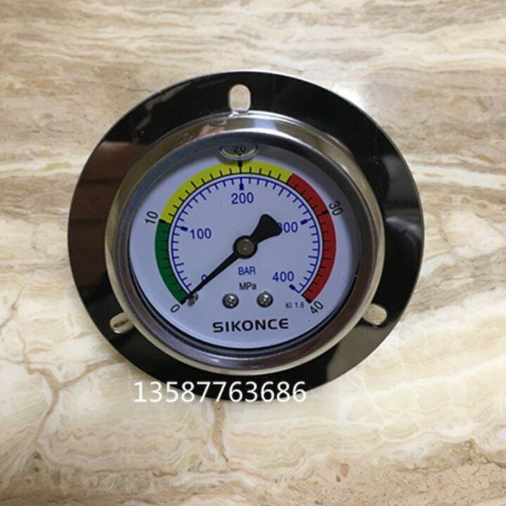 Axial oil-filled shock-resistant pressure gauge 0-40MPA oil immersion system pressure gauge ...