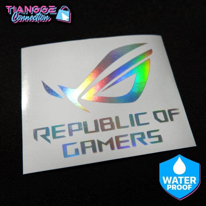 ROG vinyl sticker (republic of gamers) decal for pc case, laptop, phone ...