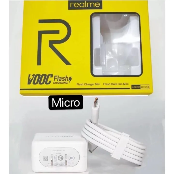 Charger Realme Original 20W Fast Charger VOOC Flash Charging Micro USB ...