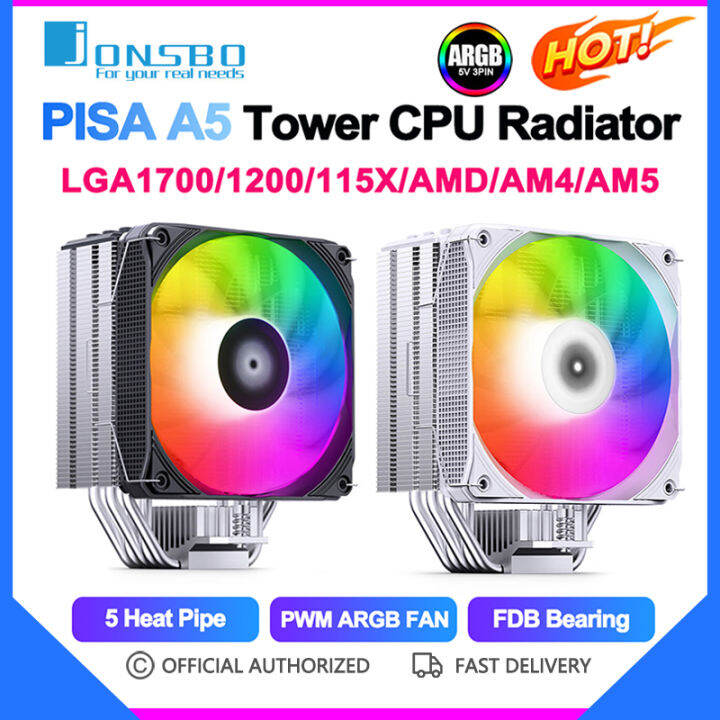 Jonsbo PISA A5 A4 ARGB Tower CPU Cooler 5ท่อความร้อนสูงประสิทธิภาพ ITX ...
