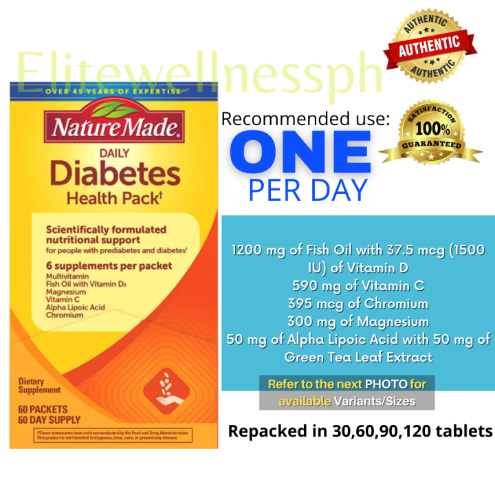 60 Packets- Nature Made Diabetes Health Pack AUTHENTIC | Lazada PH