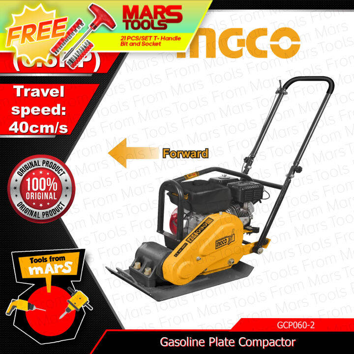 INGCO Gasoline Plate Compactor 4.8KW 6.5HP GCP060-2 IPT •TOOLS FROM ...