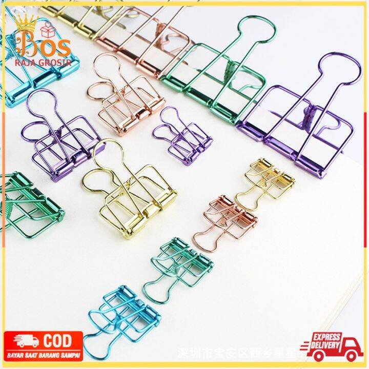 Paper Clip Besi Warna-Warni Klip Penjepit Buku Bahan Metal Penjepit ...