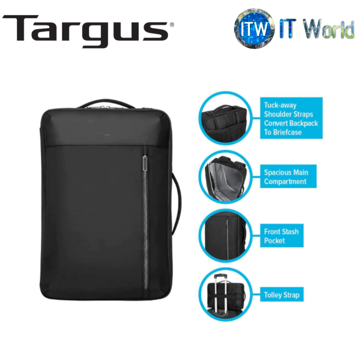 Targus TBB595GL 15.6" Urban Convertible Backpack Black (TBB595GL-70 ...