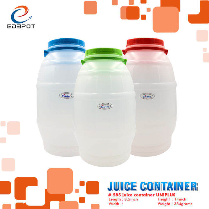 Edepot 585 AS Juice Container Transparent Plastick Colored Cap Durable ...