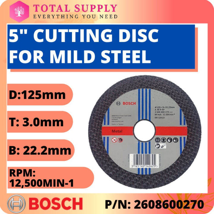 2608600270 BOSCH 125mm (5") CUTING DISC for MILD STEEL 5 INCH METAL ...