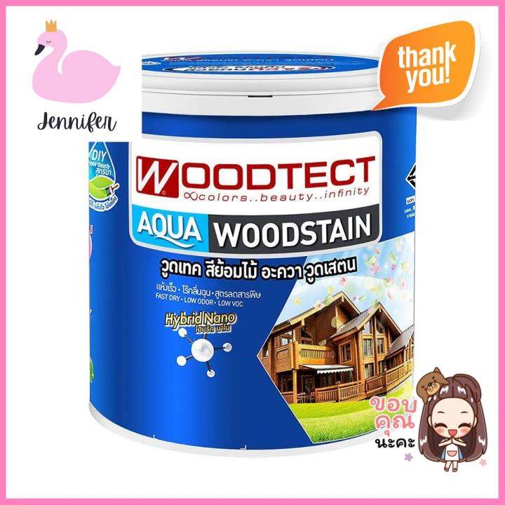 สีย้อมไม้ WOODTECT AQUA #101 สีไม้สัก เงา 3.8 ลิตรWOOD STAIN WOODTECT AQUA #101 BURMESE TEAK ...