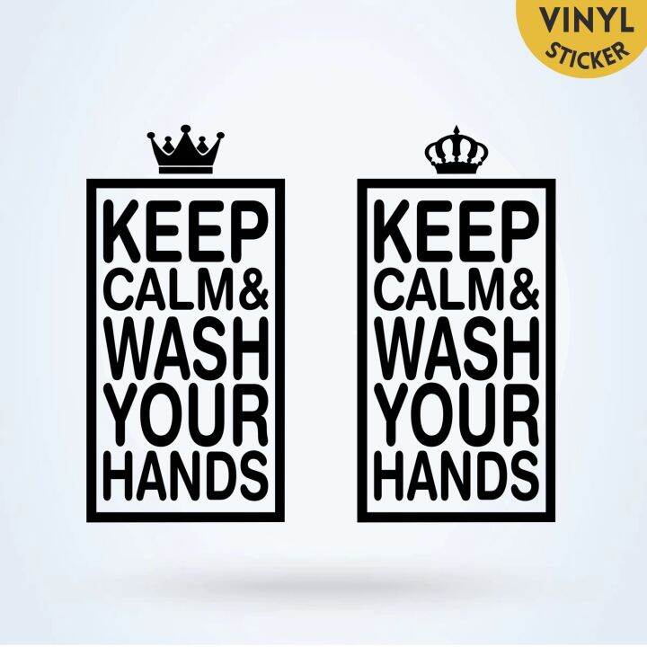Keep calm & wash your hands Sign Sticker Home / Office / Shop Vinyl ...
