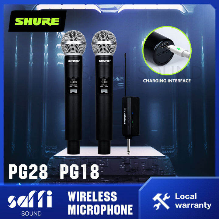 【SAFFI SOUND】 SHURE PG18 PG28 Wireless Microphone UHF Dual Handheld ...