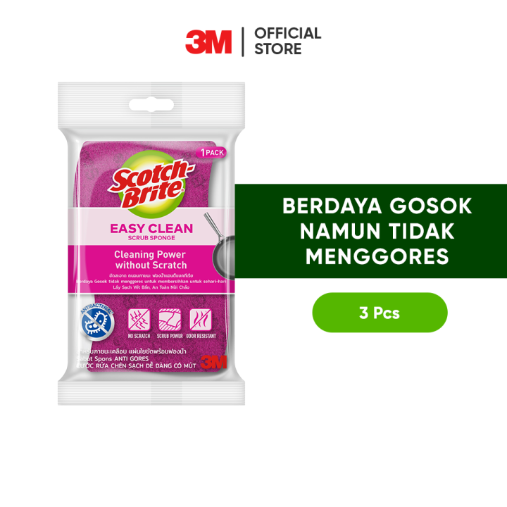3M Scotch-Brite Sabut Spons Cuci Piring 1-34 - Value Pack / Easy Clean ...